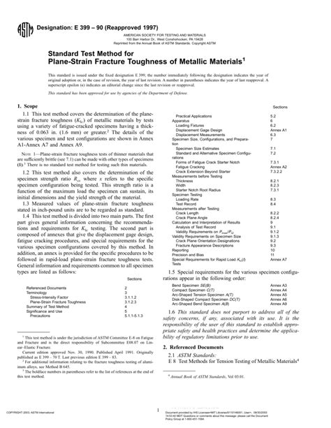 Plane Strain Fracture Toughness
