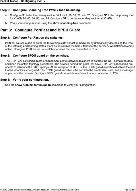 Packet Tracer Configuring PVST Instructions