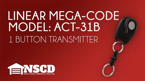 Linear Mega Code Act 31b Acp00879 Mini Gate Or Garage Door Opener Remote Youtube
