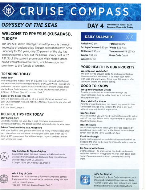 Odyssey Of The Seas 7 Night Greek Isles Cruise Compass July 2 2023