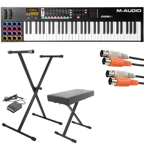 M Audio Code 61 61 Key USB MIDI Keyboard Controller With X Y Touch Pad Bundle Walmart Com