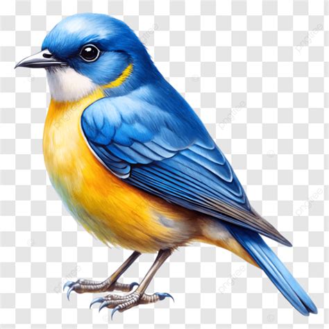 طائر أزرق وأصفر الأزرق والأصفر عصفور جذاب Png صورة للتحميل مجانا