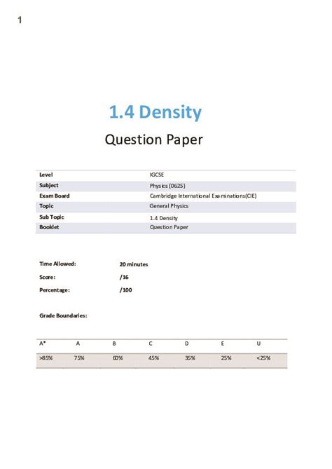 14 Density QP CIE IGCSE Physics 0625 PDFCOFFEE COM