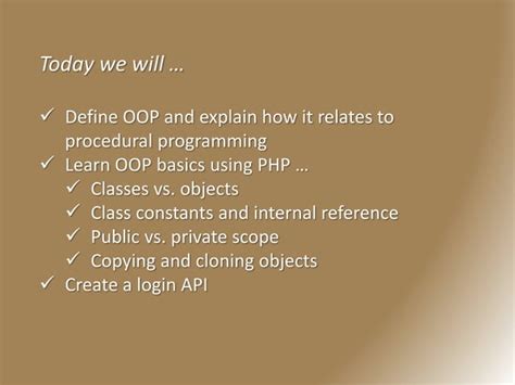 Object Oriented Programming Basics With Php Ppt