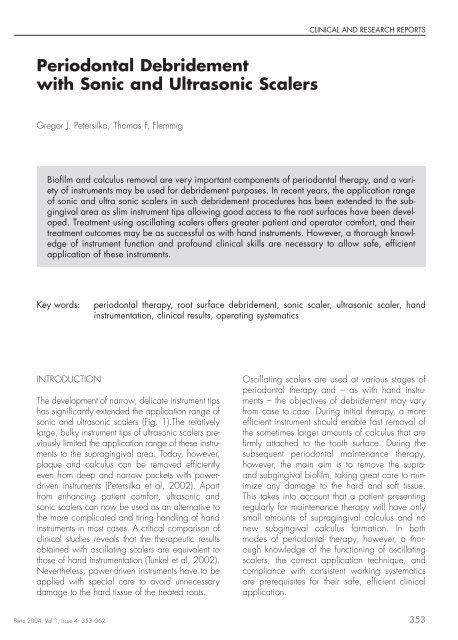 Periodontal Debridement With Sonic And Ultrasonic Scalers