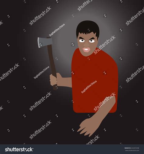 Vector Illustration Man Axe Stock Vector Royalty Free 222201658