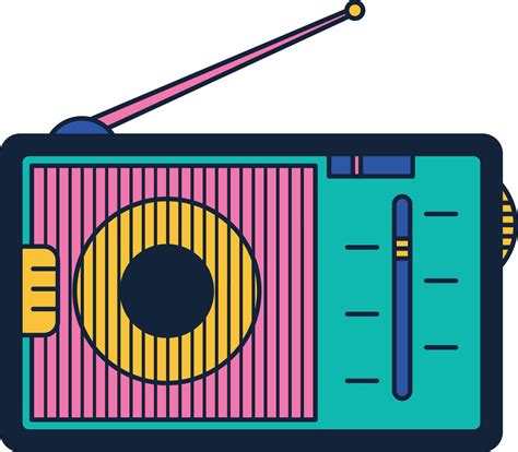 Retro Radio Clip Art In Colorful Design 76438026 Vector Art At Vecteezy