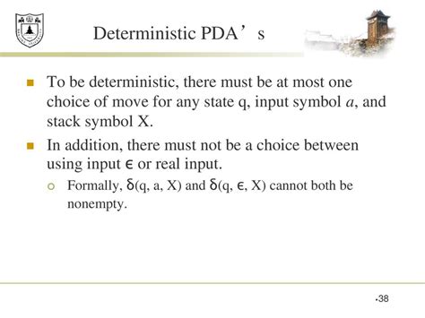 Definition Moves Of The Pda Languages Of The Pda Deterministic Pdas