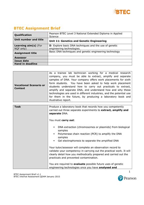 Unit 11 Assignment D Btec Applied Science Unit 11 Genetics And Genetic Engineering Stuvia UK