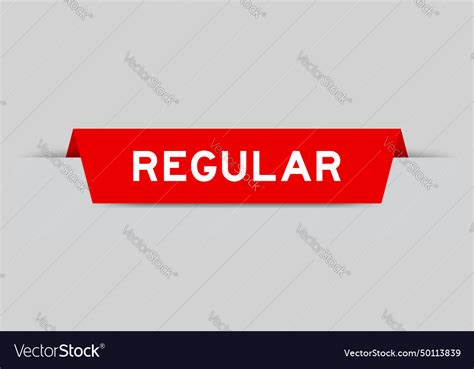 Red Color Inserted Label With Word Regular Vector Image