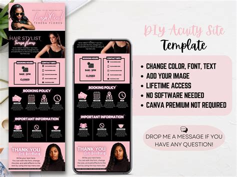 Acuity Scheduling Template Acuity Booking Site DIY Acuity Etsy