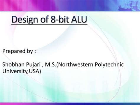 Design Of Alu In Computer Architecture Pptx