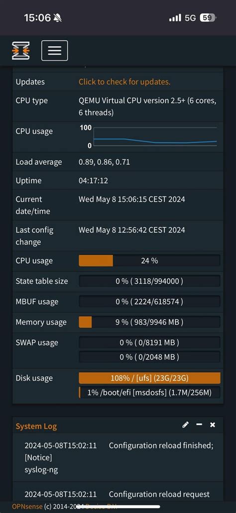 Disk Full Mnt Ropnsense