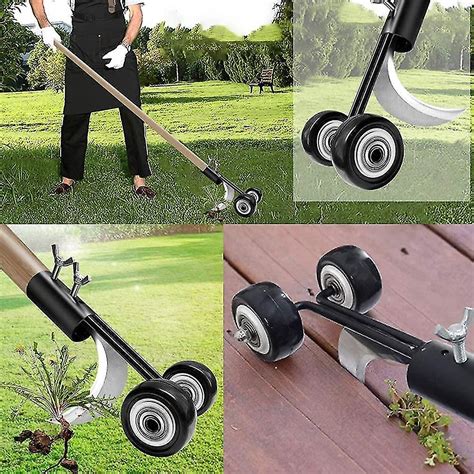 Manual Weeder Root Puller Terrace Weeding Tool With Wheels Garden