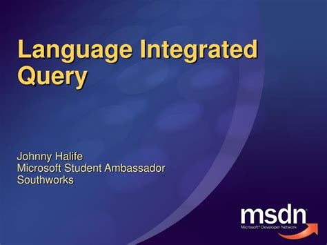 ppt language integrated query powerpoint presentation free download id 5514518