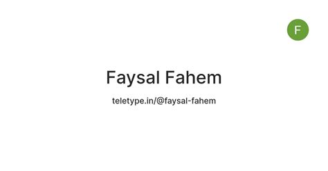 Faysal Fahem — Teletype