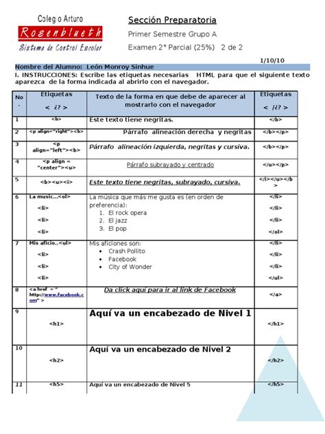 Exámen Teórico 2do Parcial 2de2resuelto Pdf Html Lenguaje De Programación