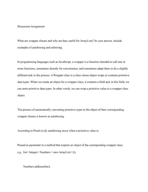 Cs 1102 Discussion Post Unit 7 Discussion Assignment What Are Wrapper