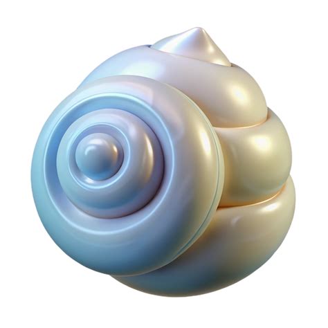 Dazzling Dreamy Surreal Concept Art Style Isolated Cutout Of A Single Polished Seashell