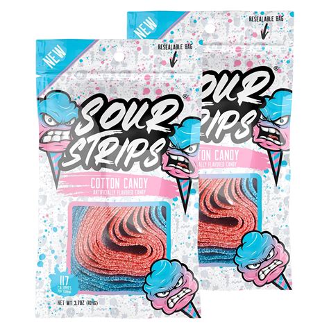 Sour Strips Cotton Candy Flavored Sour Candy Strips