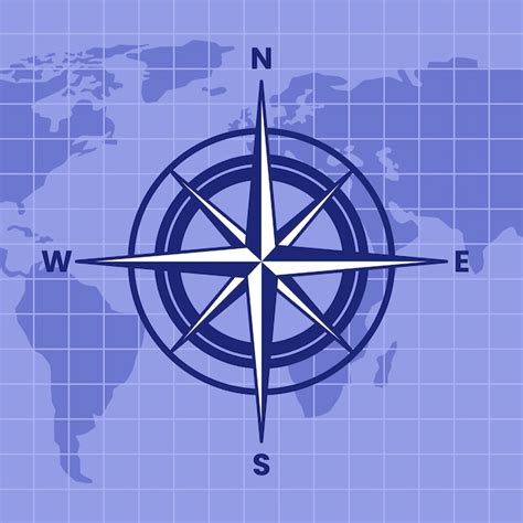 Premium Vector Flat Map Compass Background