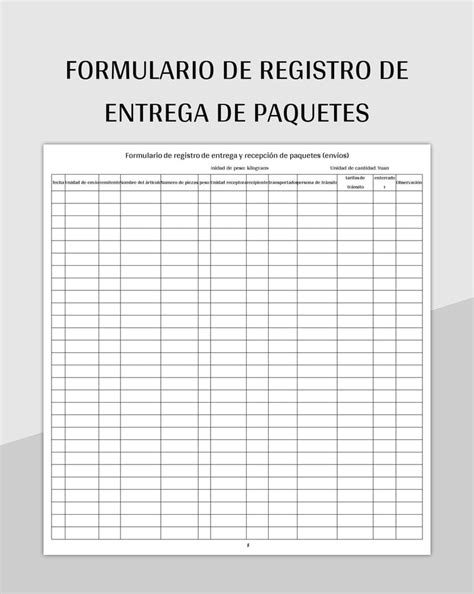 Plantillas Registro De Entrega Para Excel Gratis Y Hojas De Cálculo De