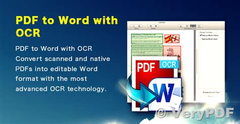 VeryPDF PDF To Word OCR Converter Does Convert Scanned PDF Files To Editable Word Documents