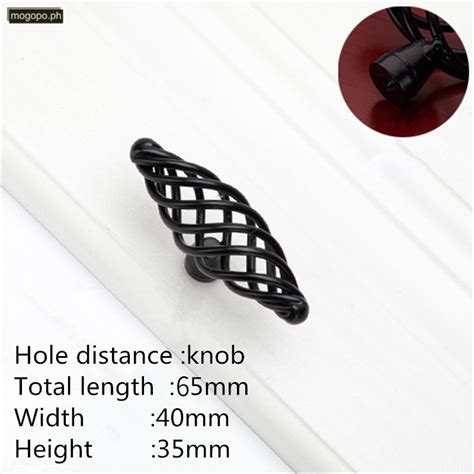 European Bird Cage Cabinet Handle Black American Modern Closet Drawer