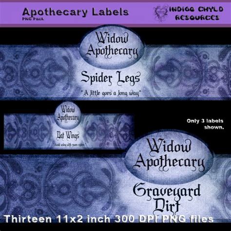 Apothecary Witch Bottle Labels Png Pack