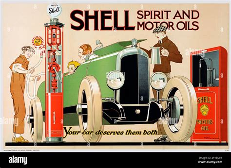 Vintage Advertising Poster For Shell Spirit And Motor Oils Uk By Rene