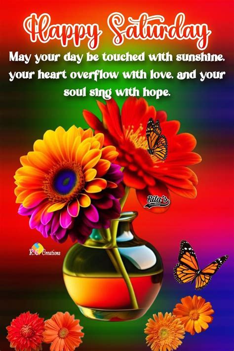 Happy Saturday Images With Flowers And Butterflies