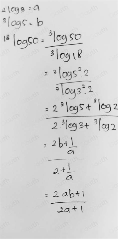 solved jika 2log 3 ad an 3log 5 b nilai dari 18 log 50 adalah