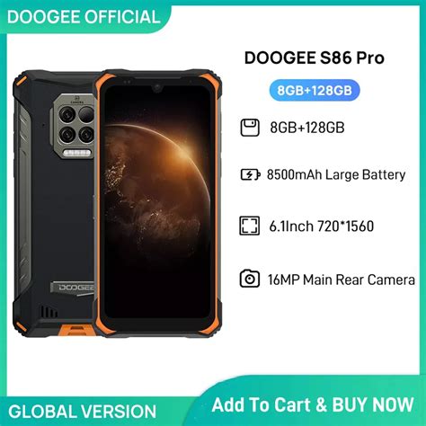 DOOGEE S86 Pro Rugged Smart Phone 8GB + 128GB termometro a infrarossi ...