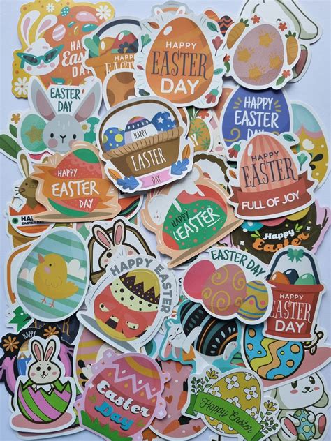 50 Easter Egg Stickers For Scrapbookingdiaryplannercraftself