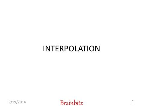 Interpolation And Extrapolation