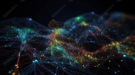 3d Rendered Interconnected Abstract Data Network Powerpoint Background