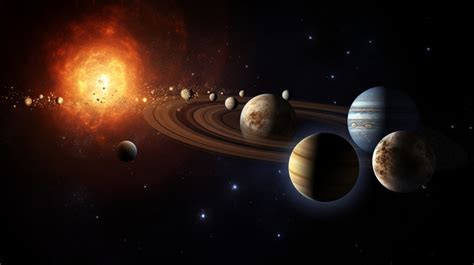 The Planets In Space And The Sun Background Picture Of Sun And Planets