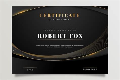 황금 인증서 템플릿 무료 벡터