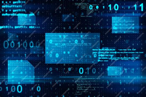 premium photo abstract glowing blue coding background binary code