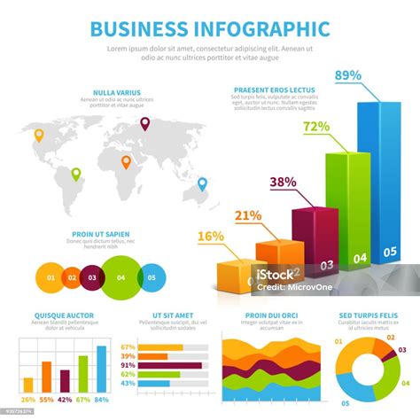 3 차원 차트 그래프 및 다이어그램을 비즈니스 Infographic 벡터 템플릿 데이터 시각화 금융 개념 0명에 대한 스톡 벡터