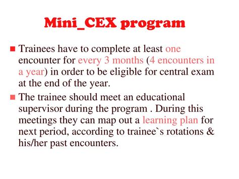 Ppt Mini Clinical Evaluation Exercise Mini Cex Powerpoint Presentation Id6910381