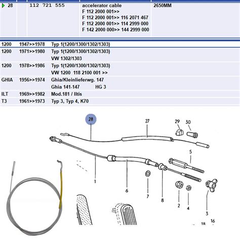 Vw Accelerator Cable 2650mm Shopee Malaysia