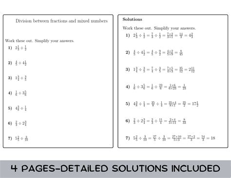 Dividing Mixed Numbers And Fractions Worksheet Convert Improper