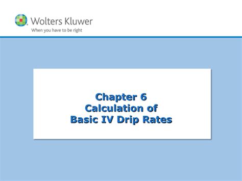 Calculating Basic IV Drip Rates