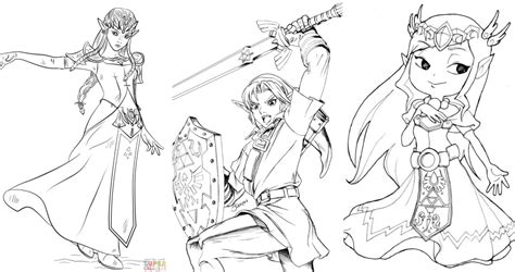 Zelda Characters Coloring Pages