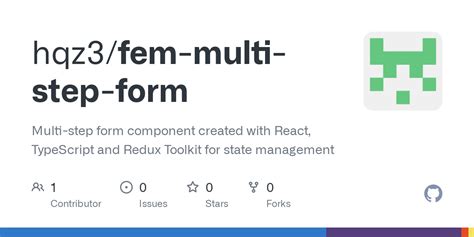 GitHub Hqz3 Fem Multi Step Form Multi Step Form Component Created
