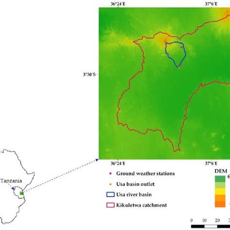 Location Of Usa Catchment Within Kikuletwa River Basin Download Scientific Diagram