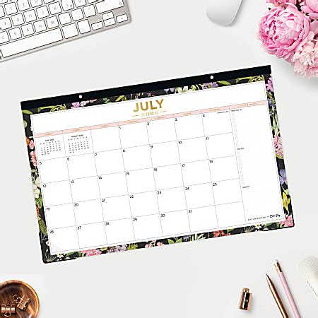 Desk Pad Planning Calendar Dd Butterfly Garden Black 17x11 Ay26 27