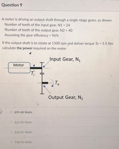 Solved A Motor Is Driving An Output Shaft Through A Chegg Com