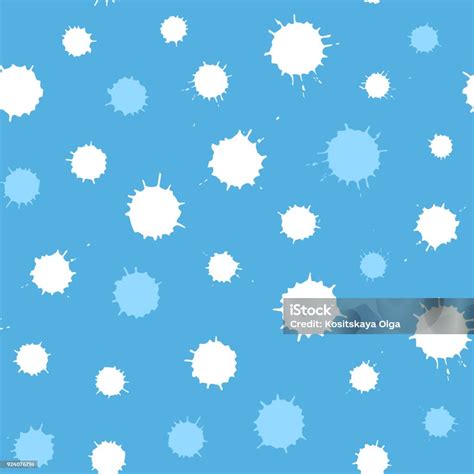 완벽 한 패턴입니다 파란색 배경에 잉크의 파란색과 흰색 오 점 반점 스플래시의 인쇄 직물 또는 종이의 장식적인 디자인에 사용할